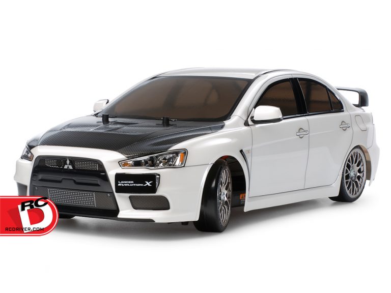 Mitsubishi Lancer Evolution X (TT-02D chassis) drift spec from Tamiya