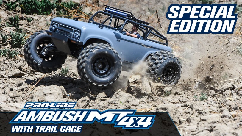 PRO-LINE AMBUSH MT 4X4 W/TRAIL CAGE 1/10 PRE-BUILT ROLLER PL4005-002 ...